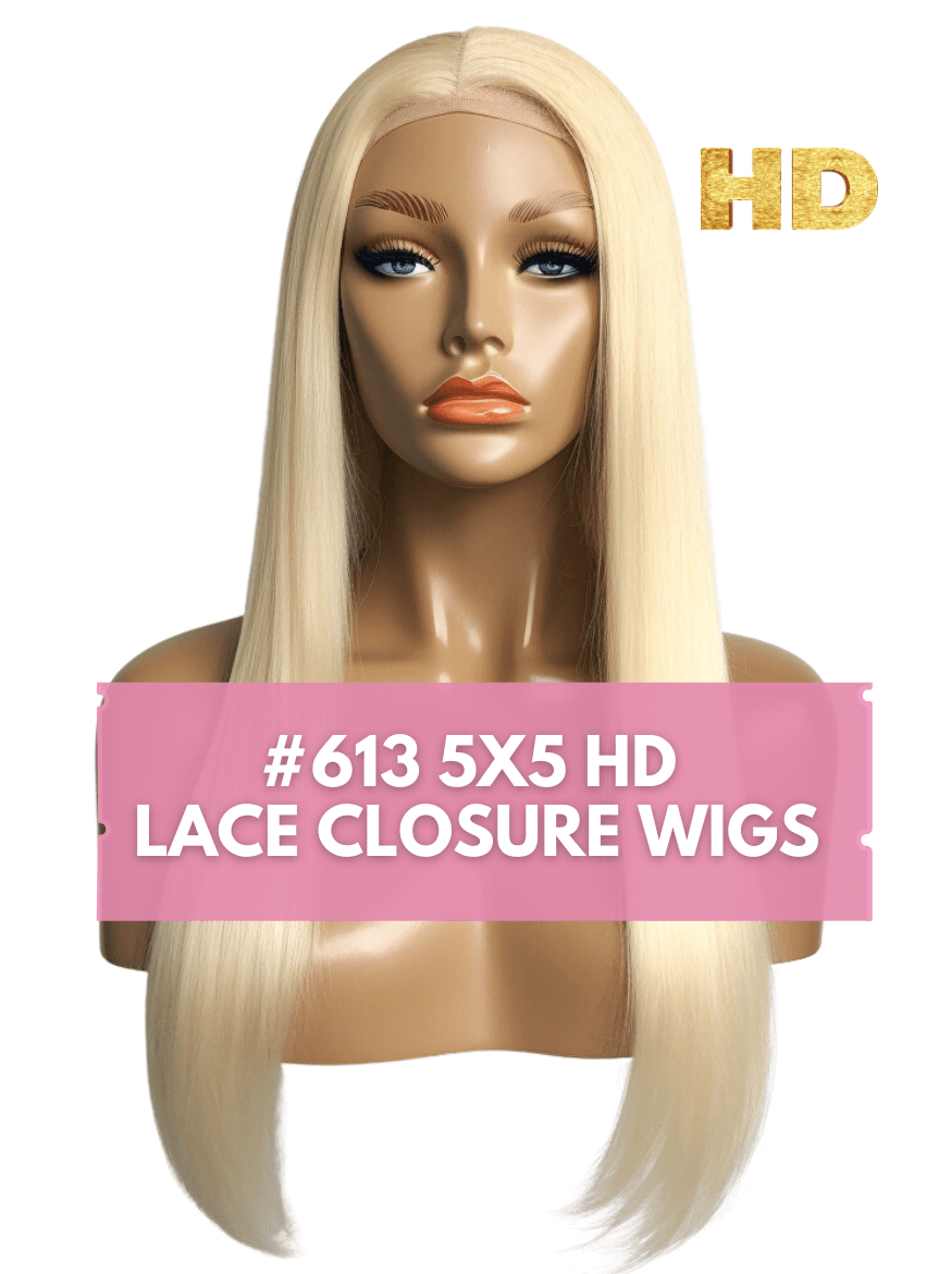 5X5 HD Lace #613 Blonde Lace Closure Wig - 200% Density